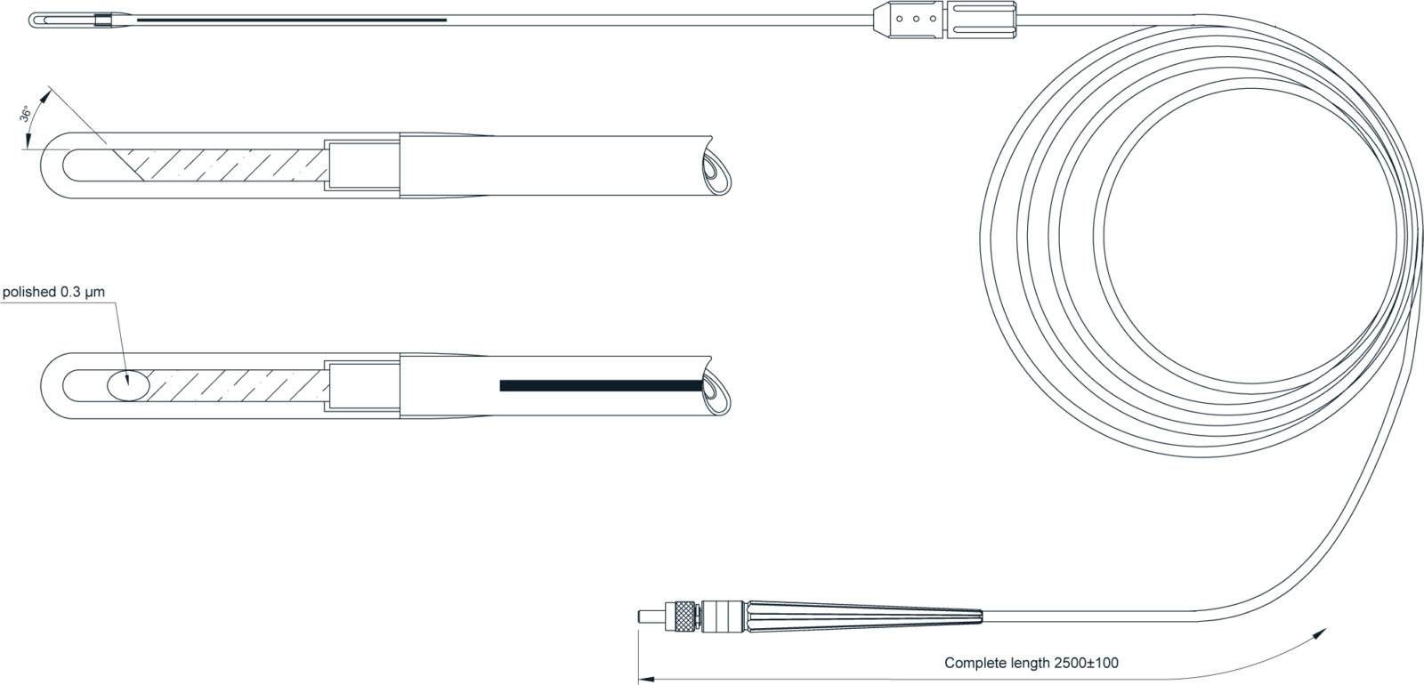 Lightguide Side Fire Fiber Probe - Lightguide